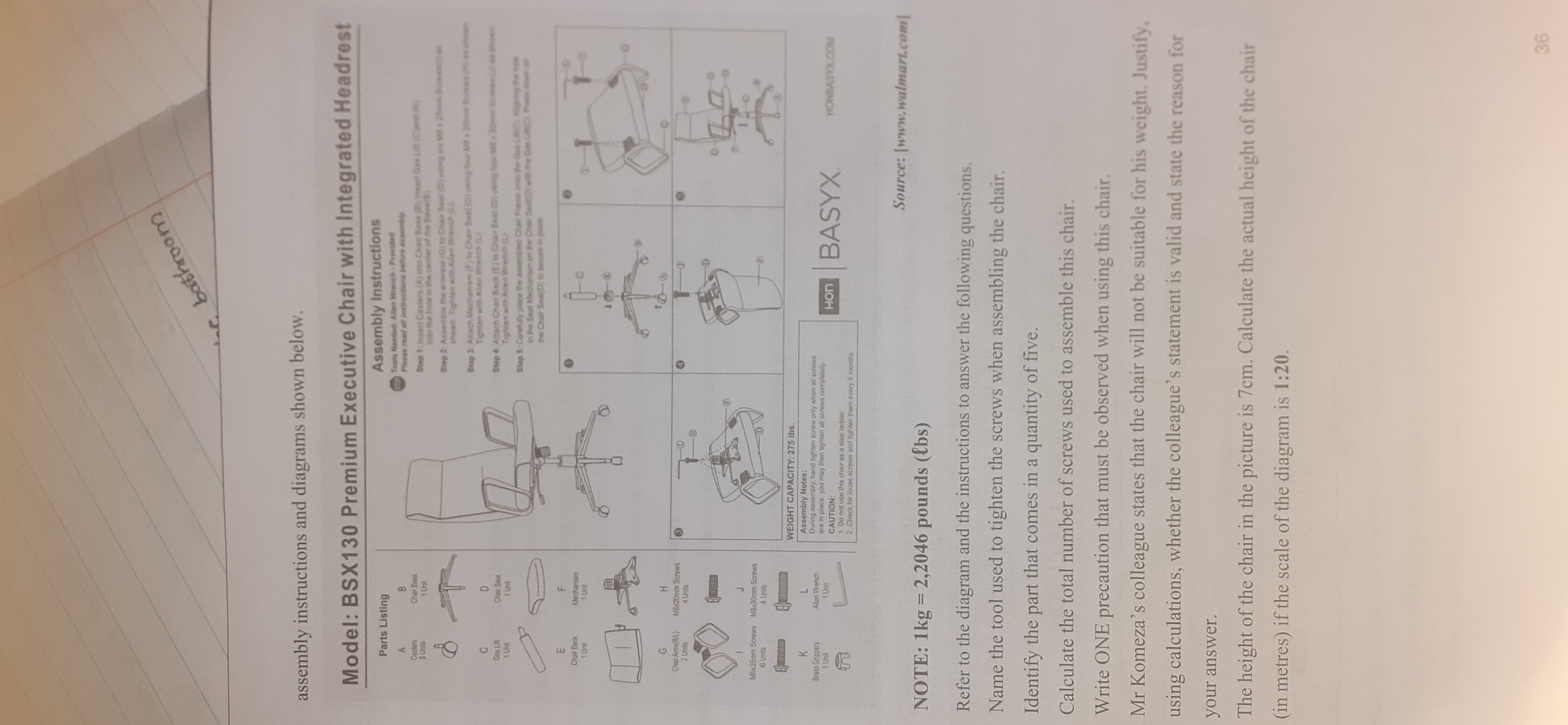 assembly instructions and diagrams shown | StudyX