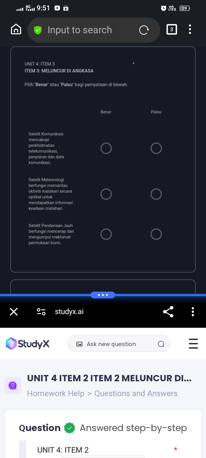 Input to search (L) V TO 29 UNIT 4 ITEM | StudyX