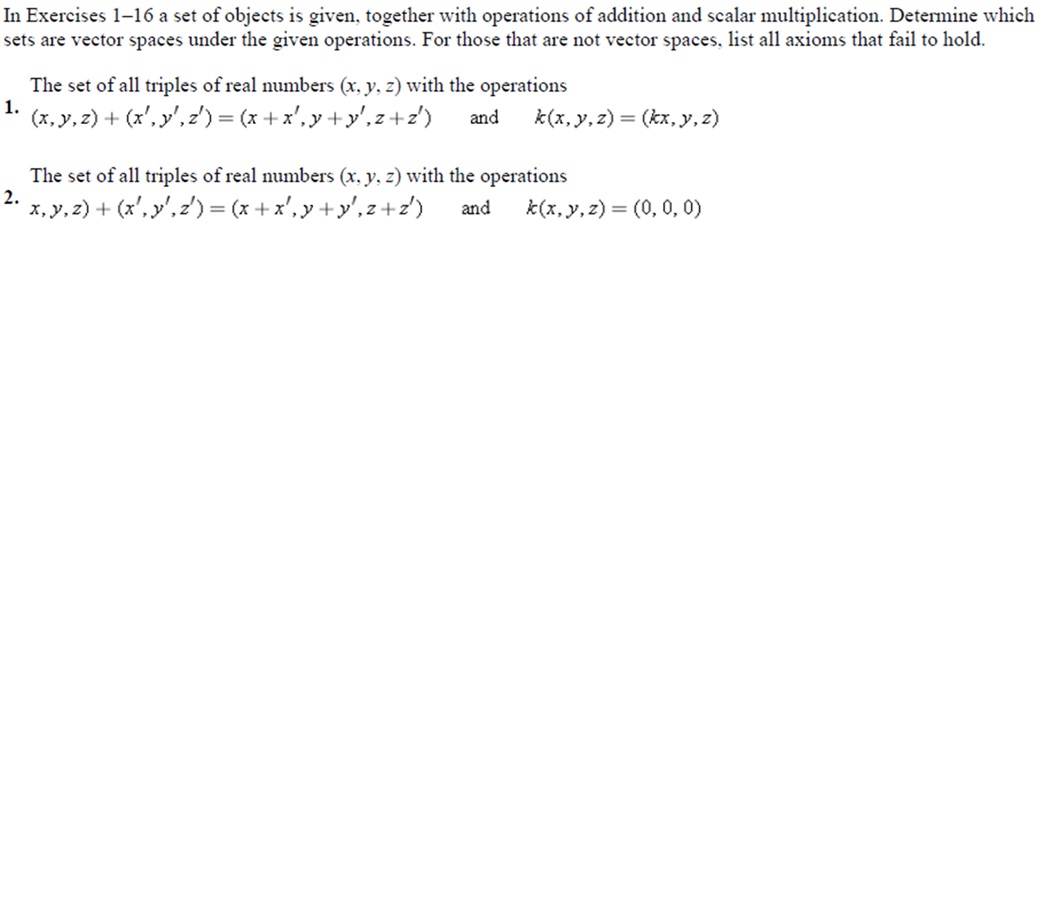 In Exercises 1-16 a set of objects is given | StudyX