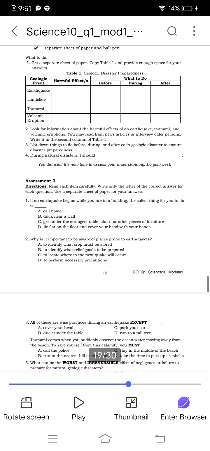 951 14 Science10q1mod1 separate sheet of | StudyX