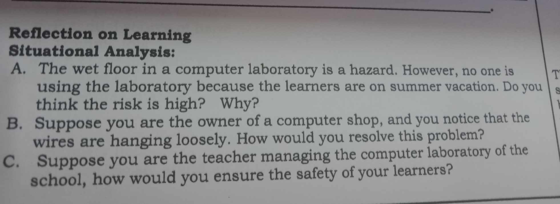 Reflection on Learning Situational Analysis | StudyX