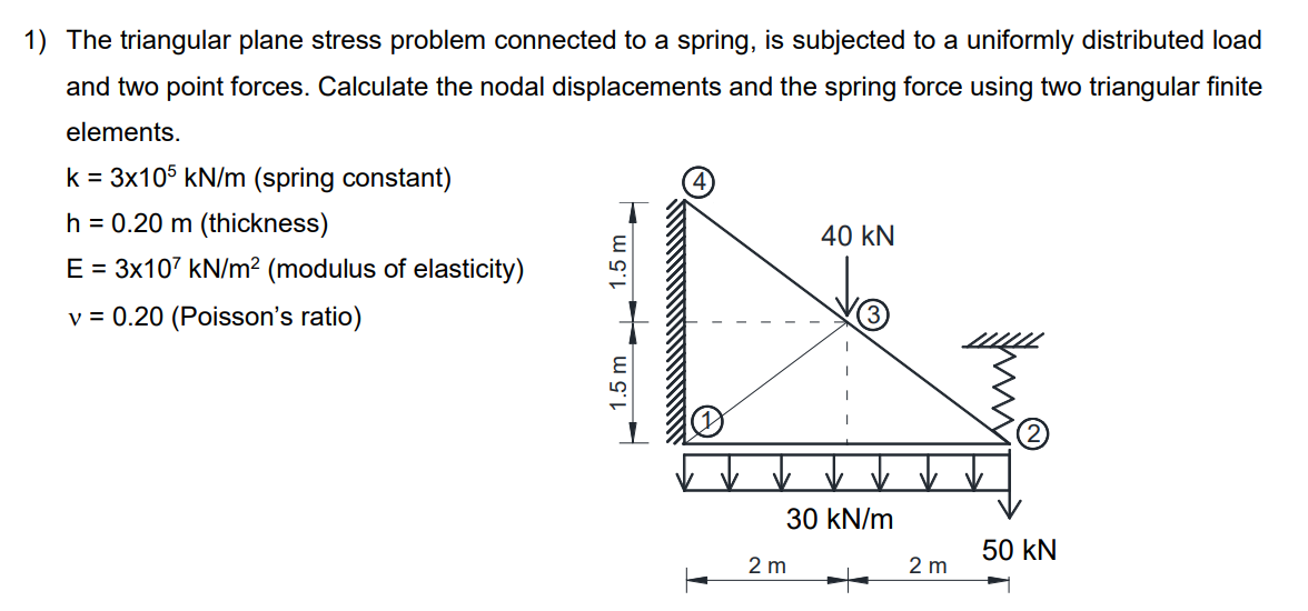 1) The triangular plane stress problem | StudyX