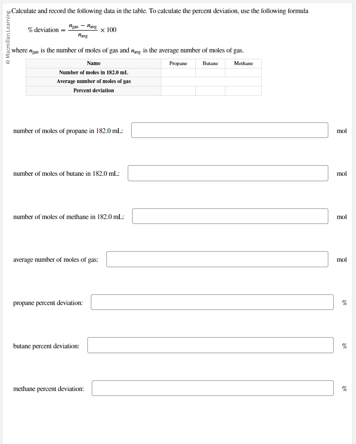 Calculate and record the following data in | StudyX