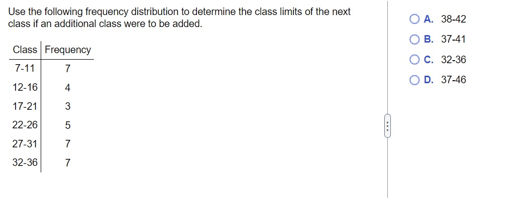Use the following frequency distribution to | StudyX
