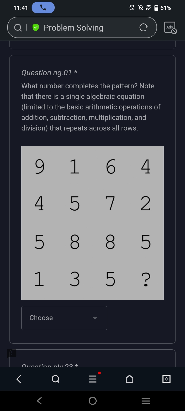 11 41 () 61 Q Problem Solving C Ads | StudyX