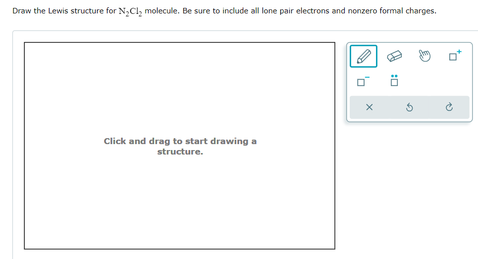Draw the Lewis structure for N2 Cl2 | StudyX