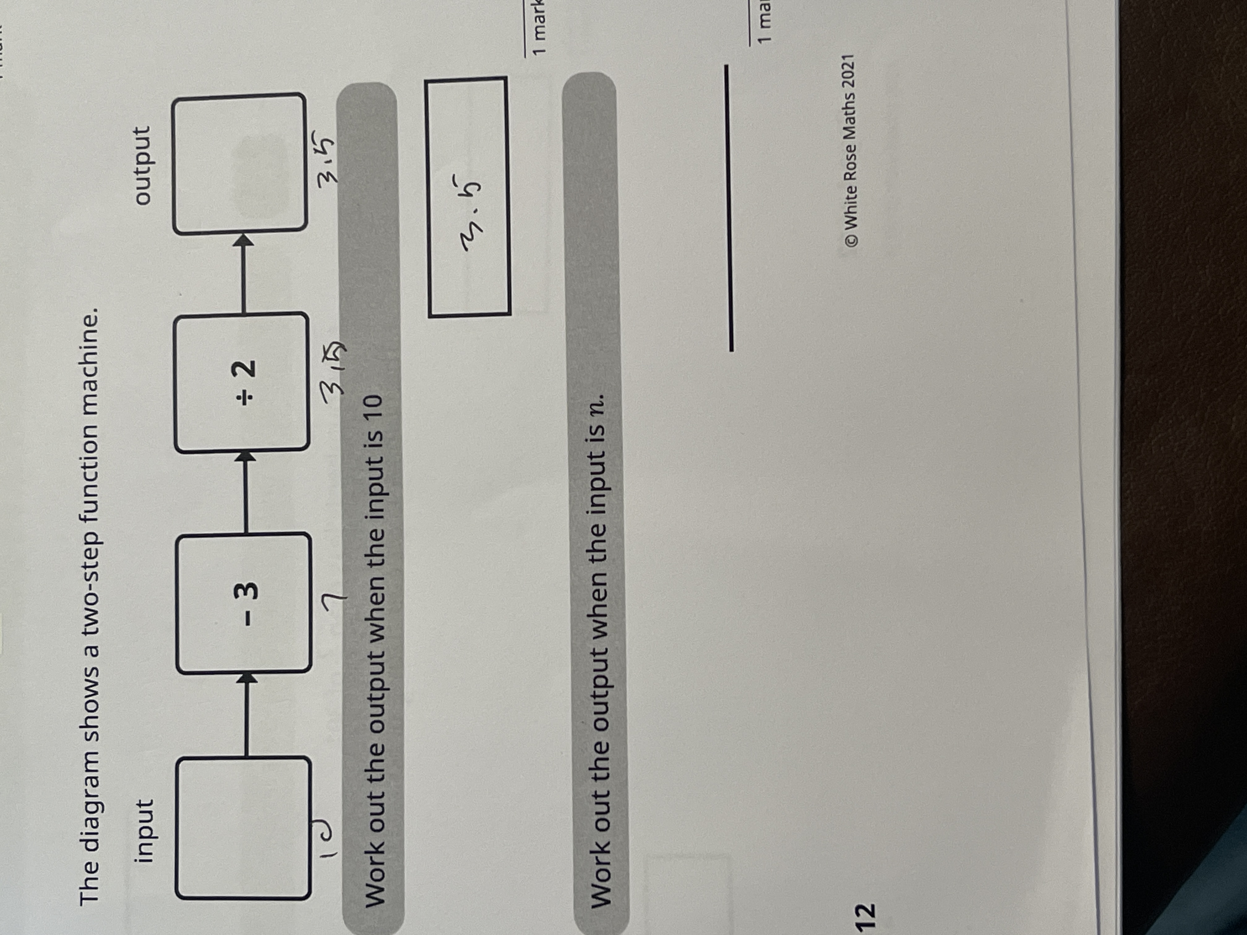 The diagram shows a two-step function | StudyX