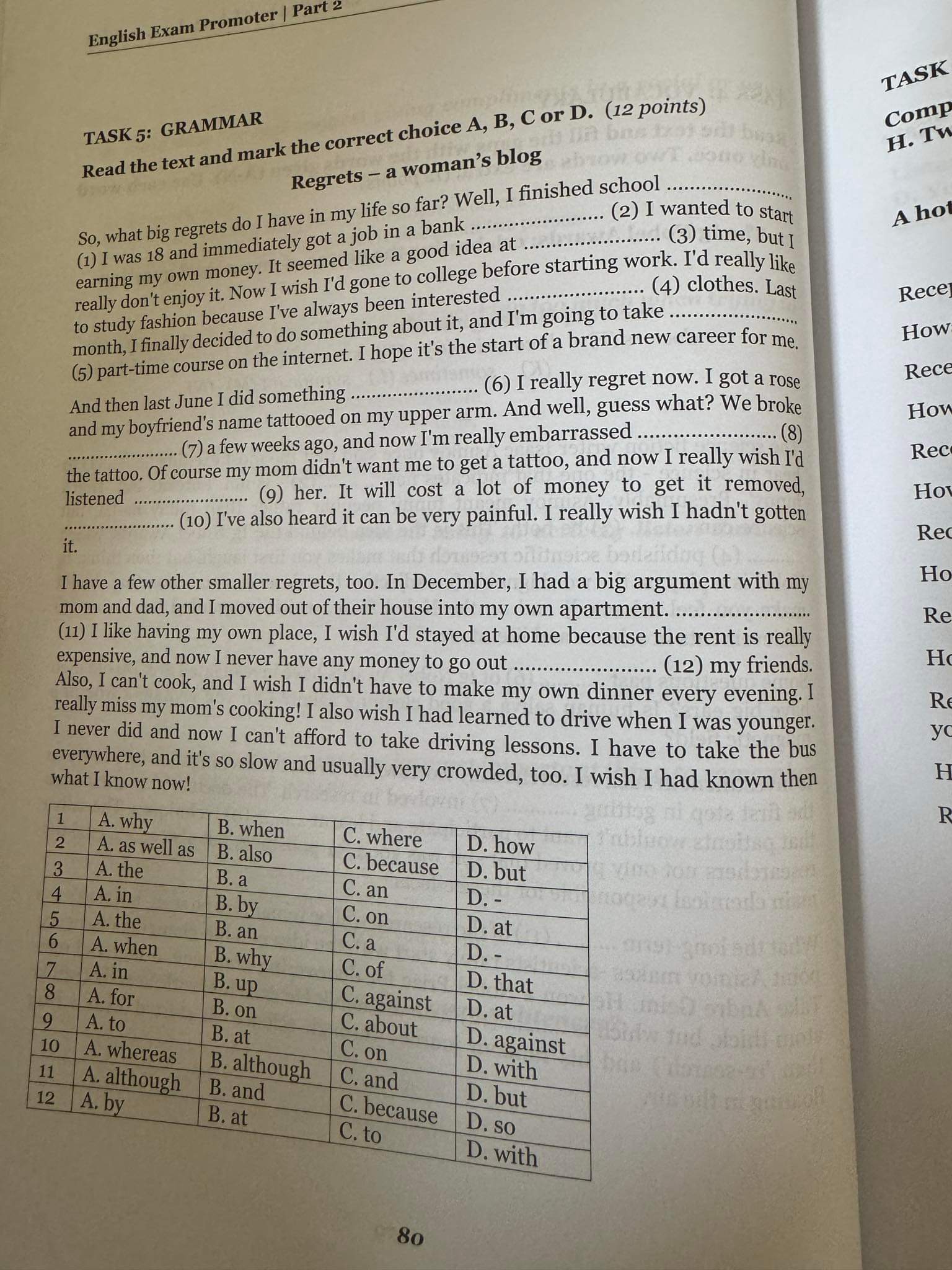 English Exam Promoter Part 2 TASK 5 GRAMMAR | StudyX
