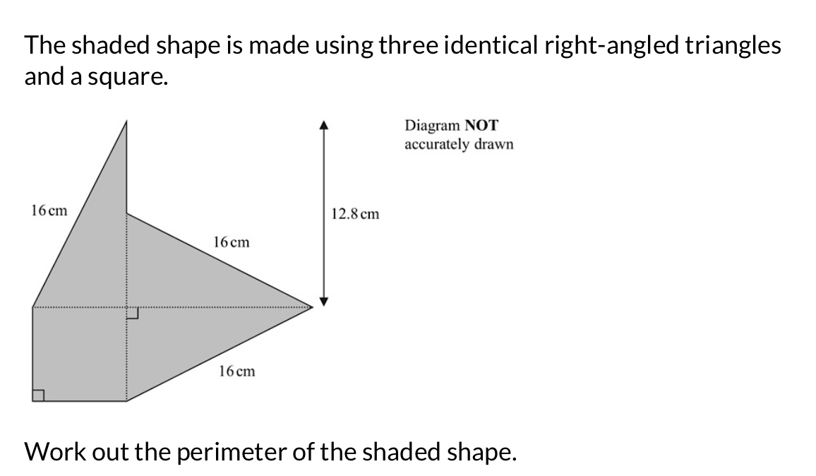 The shaded shape is made using three