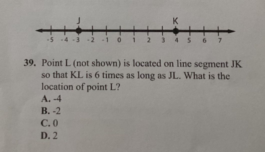 39 Point L (not shown) is located on line | StudyX