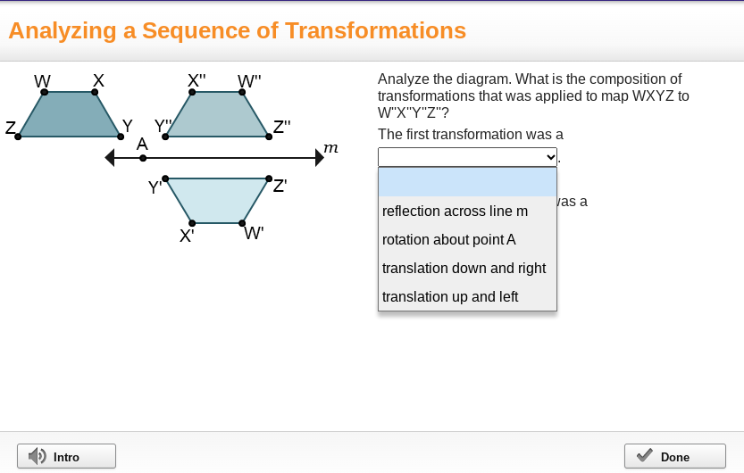 Analyzing a Sequence of Transformations | StudyX