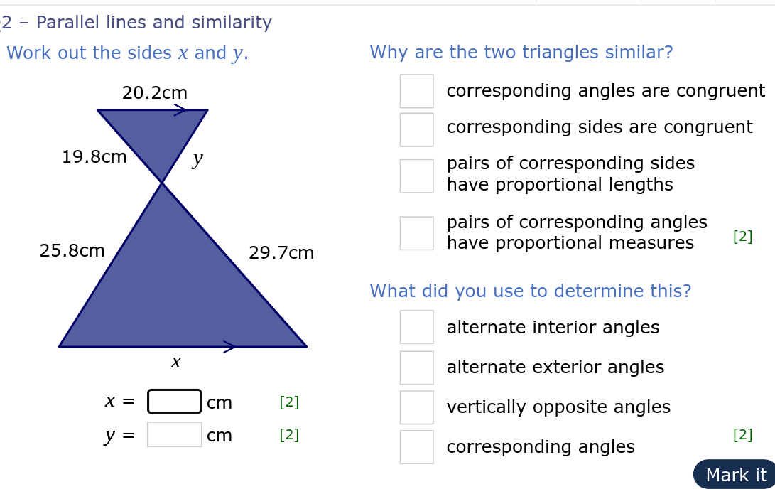2 - Parallel lines and similarity Work out | StudyX