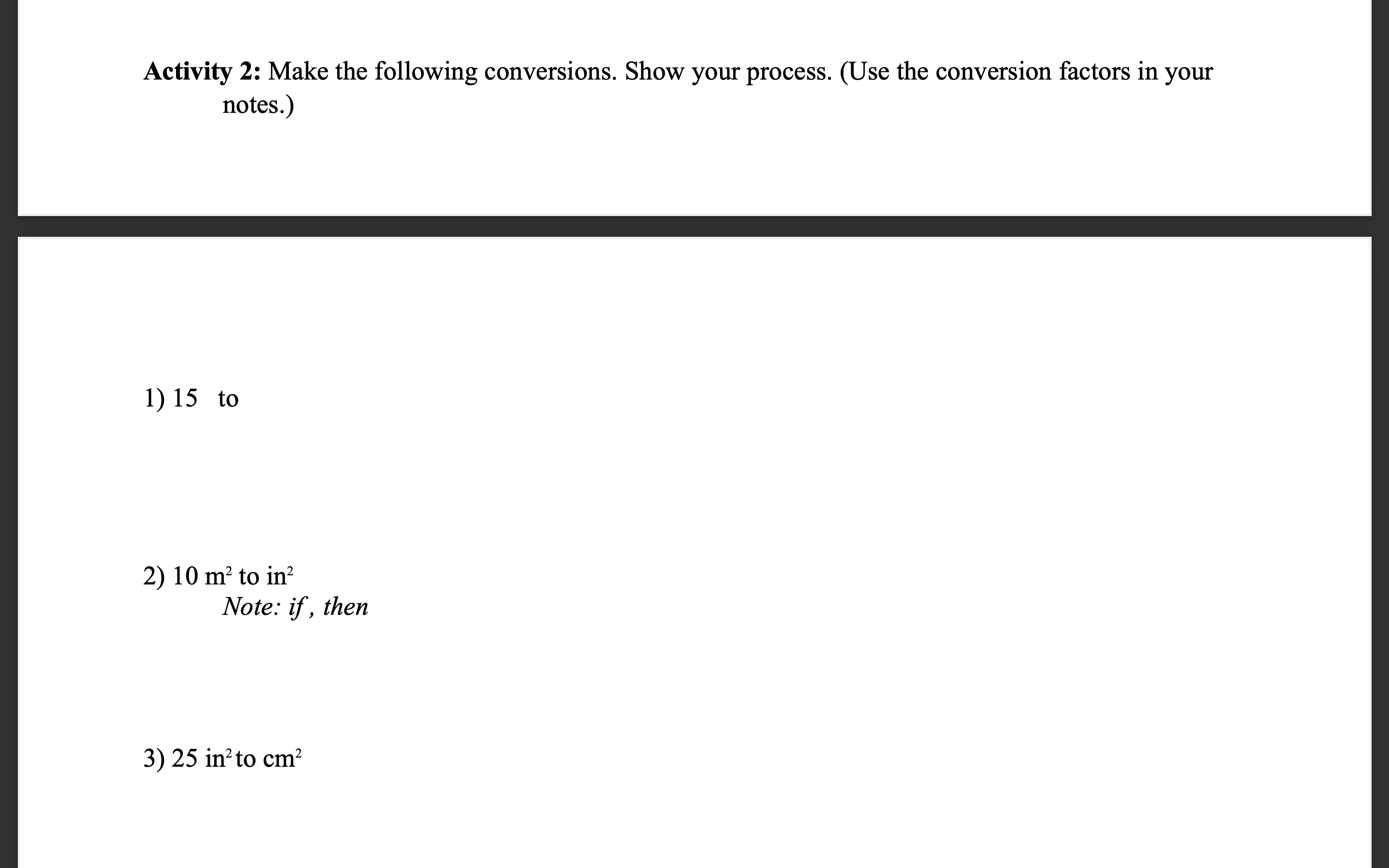 Activity 2 Make the following conversions | StudyX