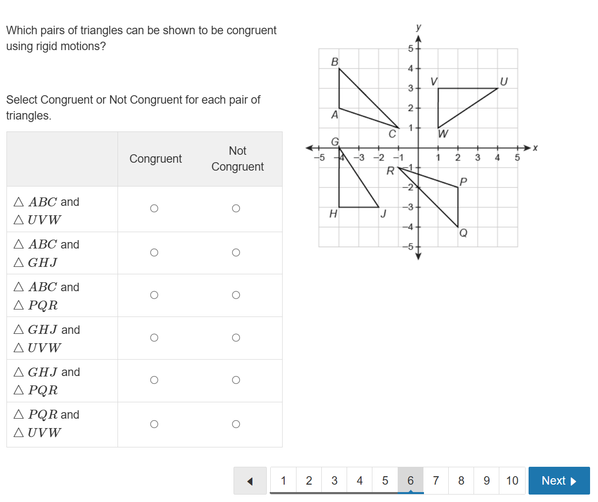 Which pairs of triangles can be shown to be | StudyX