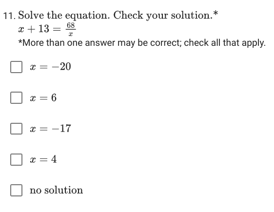 11 Solve the equation Check your solution | StudyX