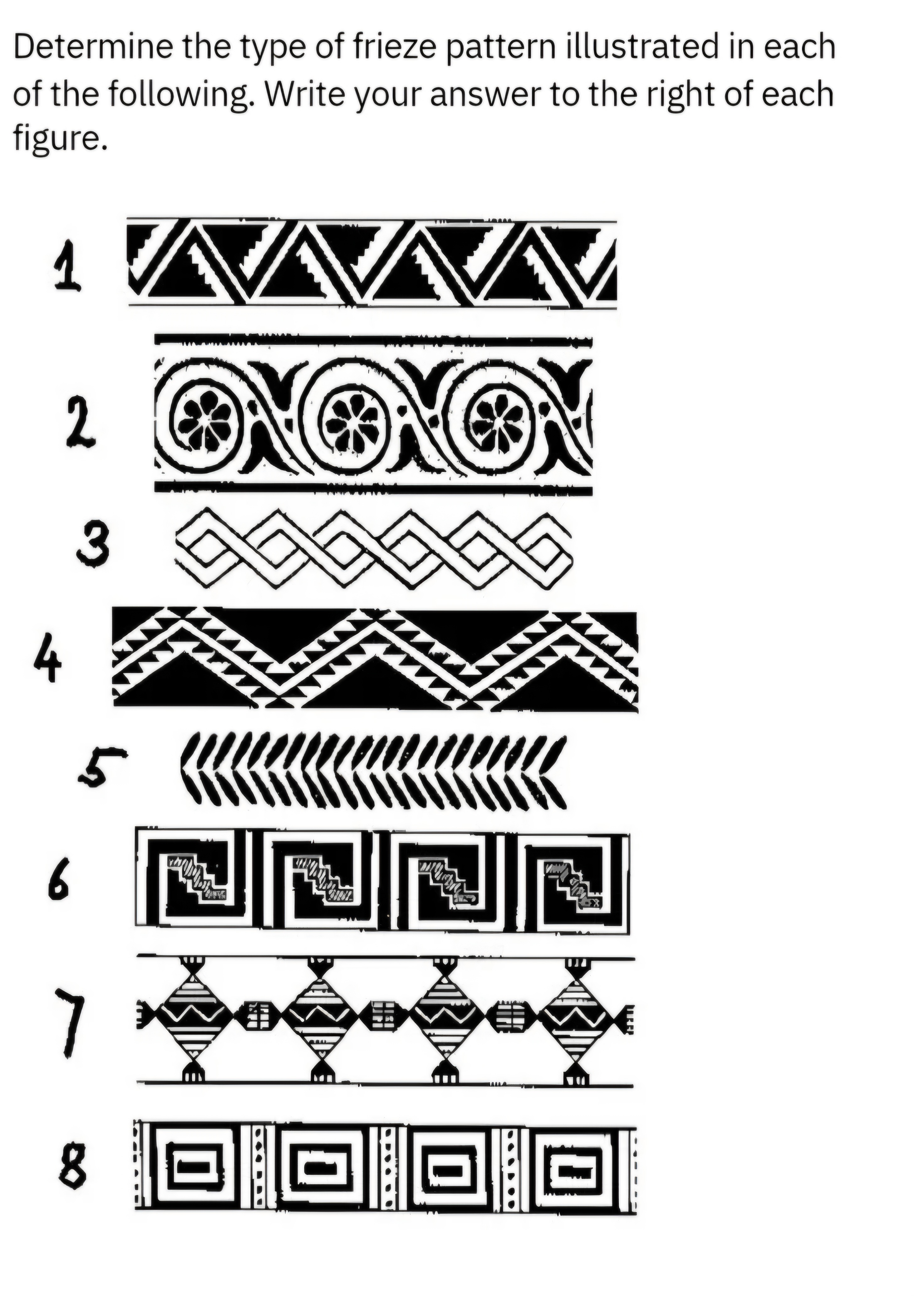 Determine the type of frieze pattern | StudyX