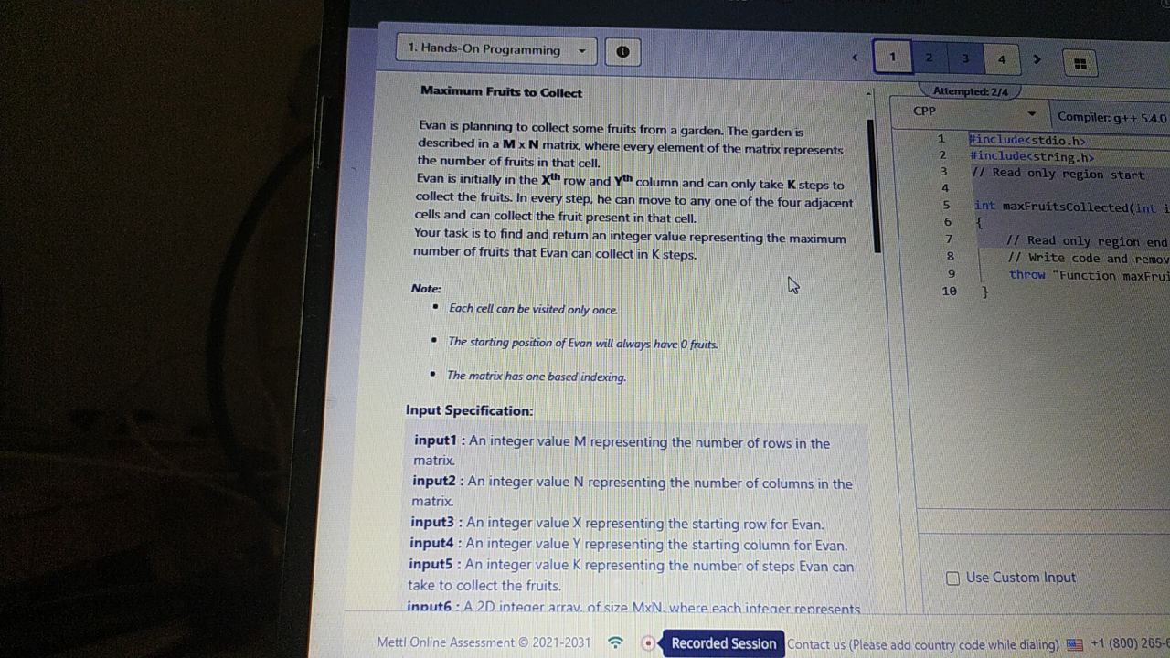1 Hands-On Programming 1 2 3 4 Maximum | StudyX