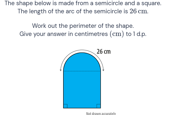 The shape below is made from a semicircle