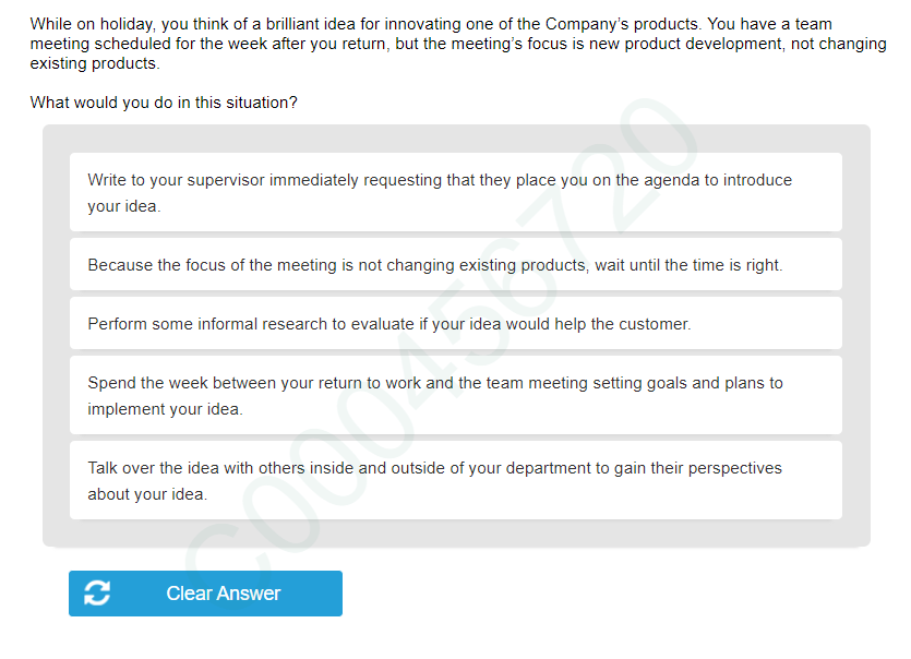 While on holiday you think of a brilliant | StudyX