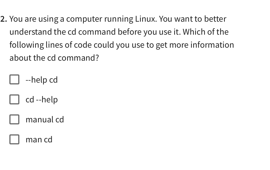 2 You are using a computer running Linux | StudyX