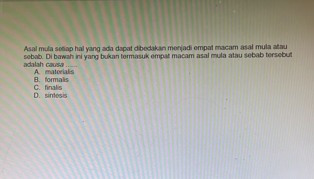Asal mula setiap hal yang ada dapat | StudyX
