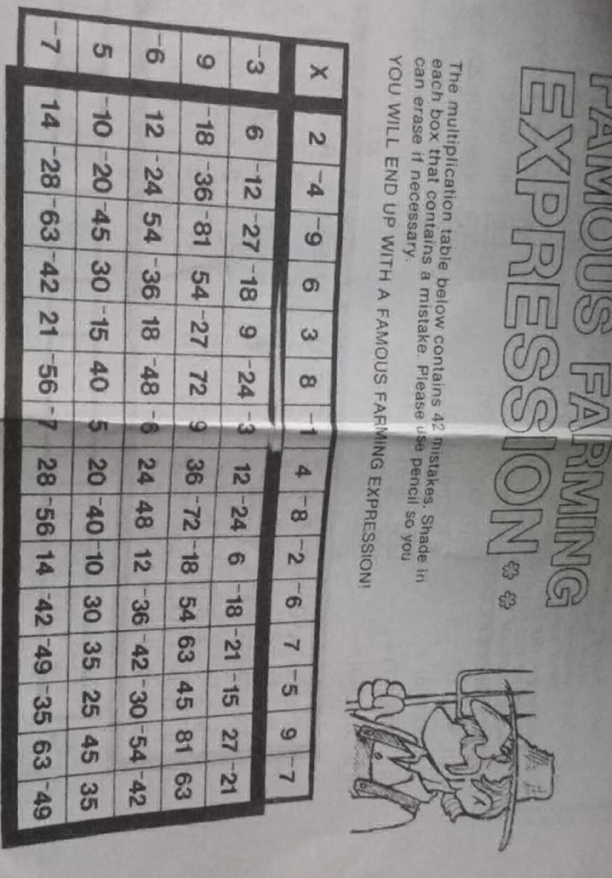 FAMOUS FARMING EXPRESSION The multiplication | StudyX