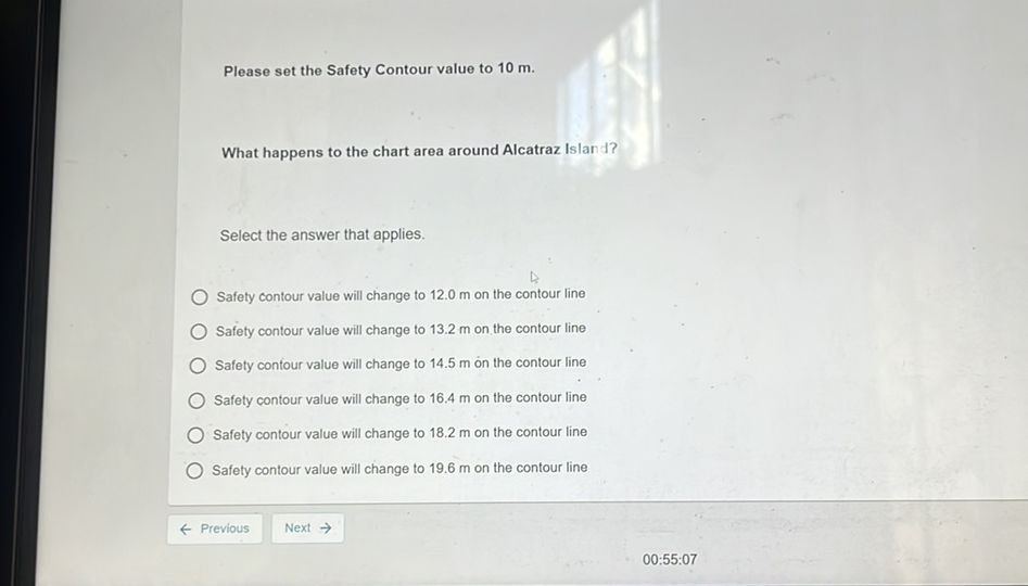 Please set the Safety Contour value to 10 m