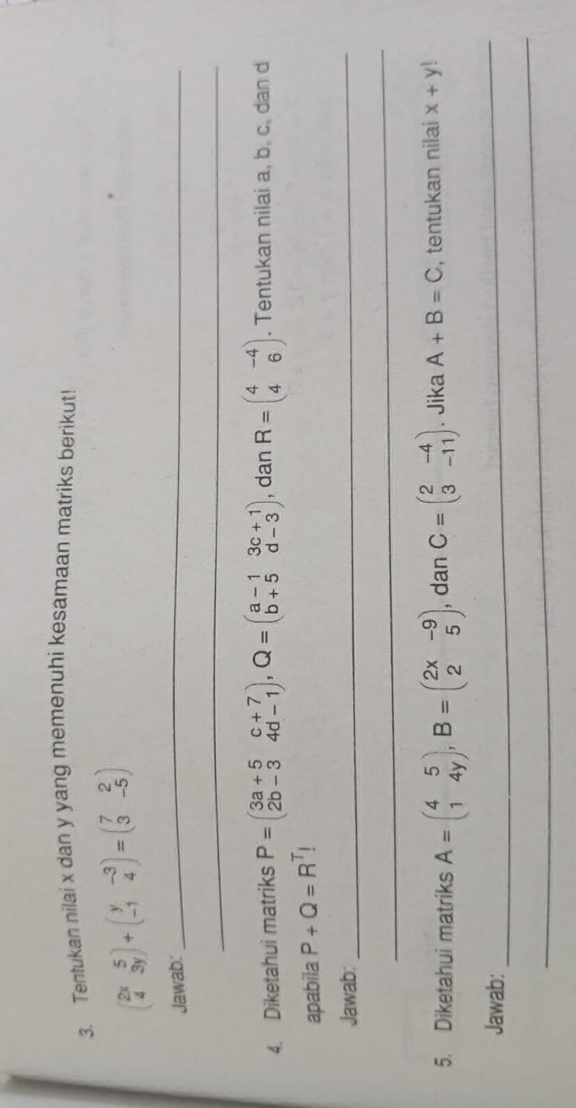 3 Tentukan nilai x dan y yang memenuhi | StudyX