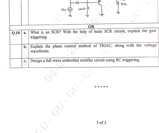 Q10 a What is an SCR With the help of basic | StudyX