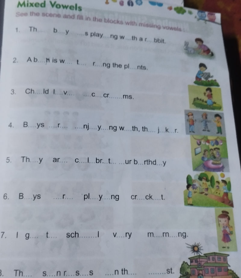 Mixed Vowels See the scene and fill in the | StudyX