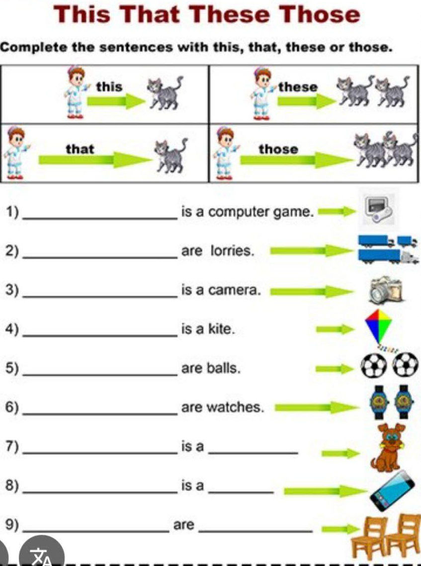This That These Those Complete the sentences | StudyX