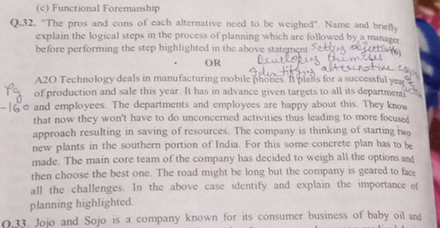 (c) Functional Foremanship Q32 The pros and | StudyX