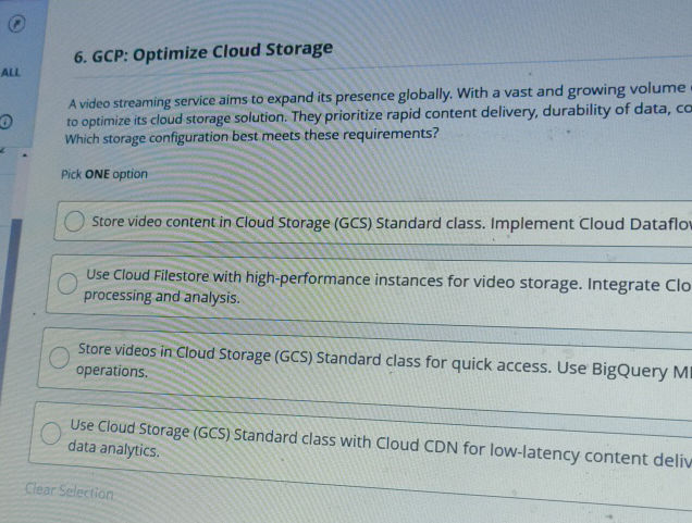 6 GCP Optimize Cloud Storage A video | StudyX