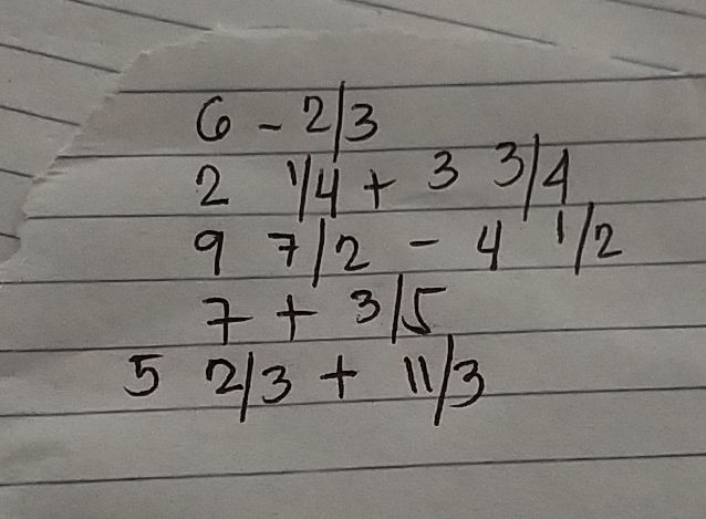 6 - 2 13 2 14 + 3 34 9 712 - 4 112 7 + 3 15