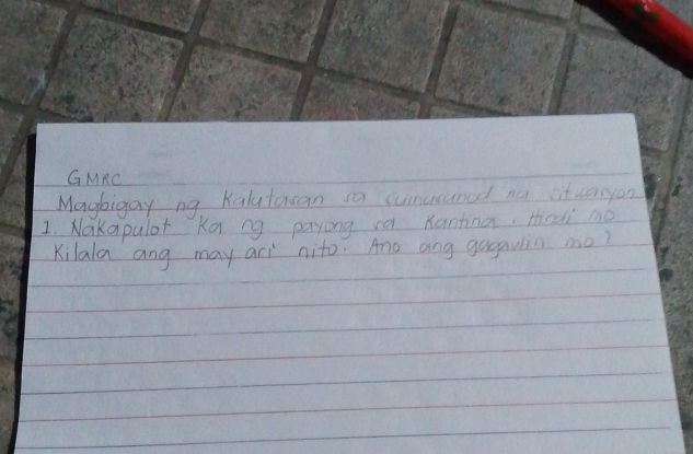 GMRC Magbigay ng kalutasan sa sumusunod na | StudyX