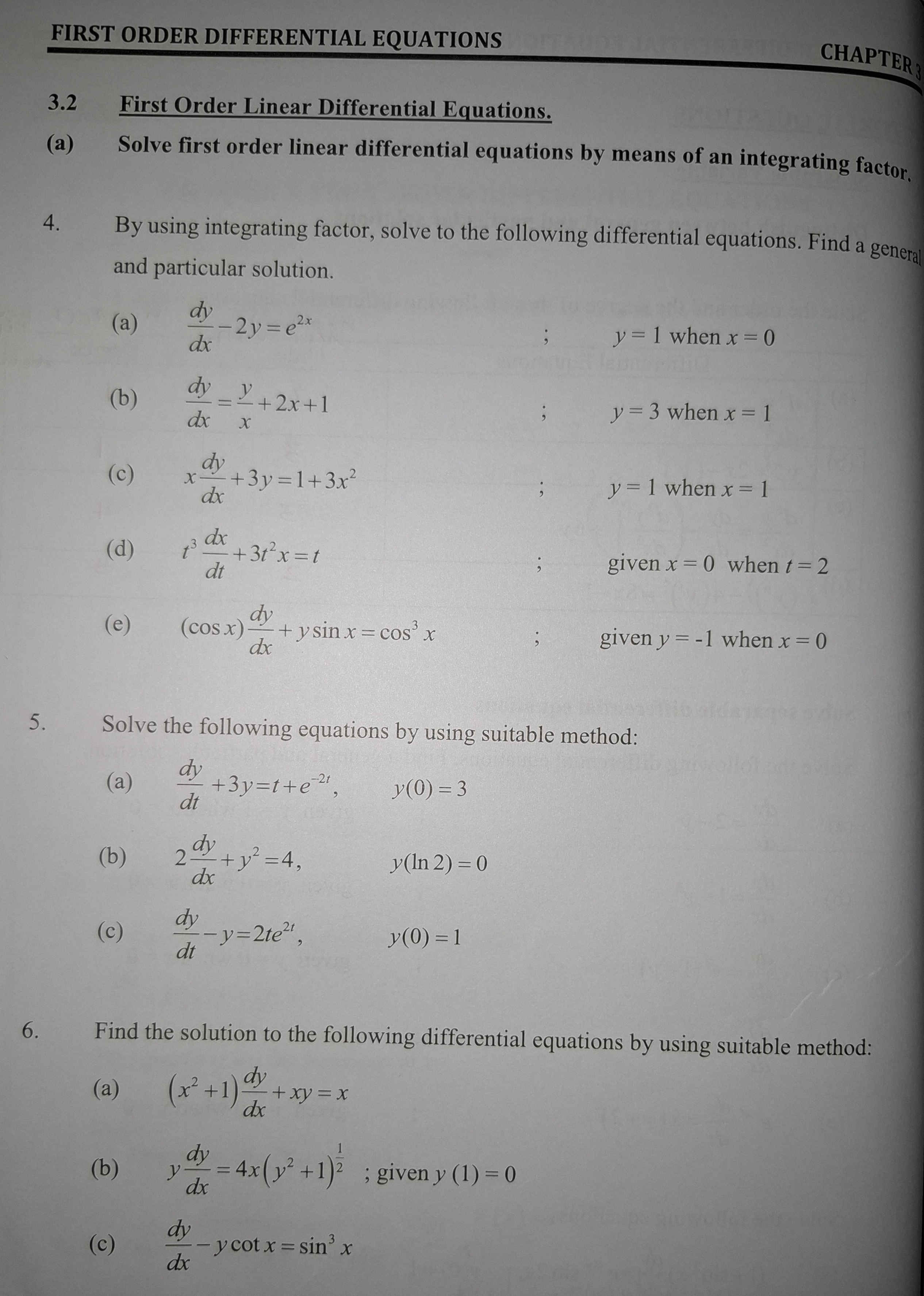 32 First Order Linear Differential Equations | StudyX