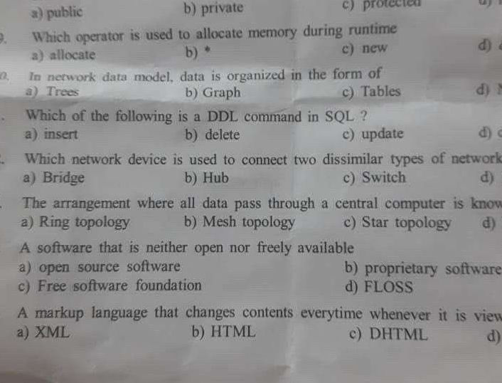 9 Which operator is used to allocate memory | StudyX