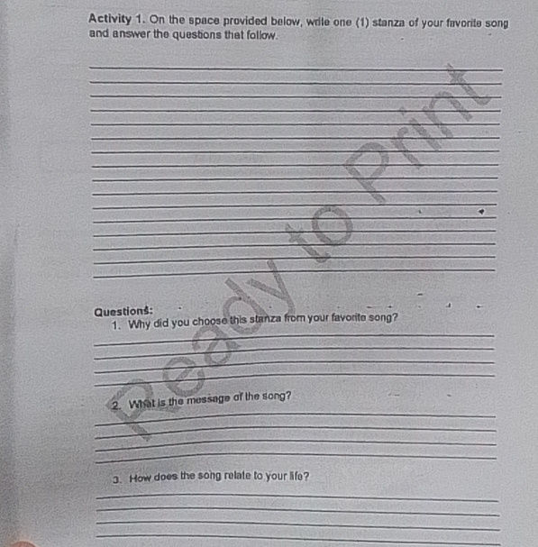 Activity 1 On the space provided below write | StudyX