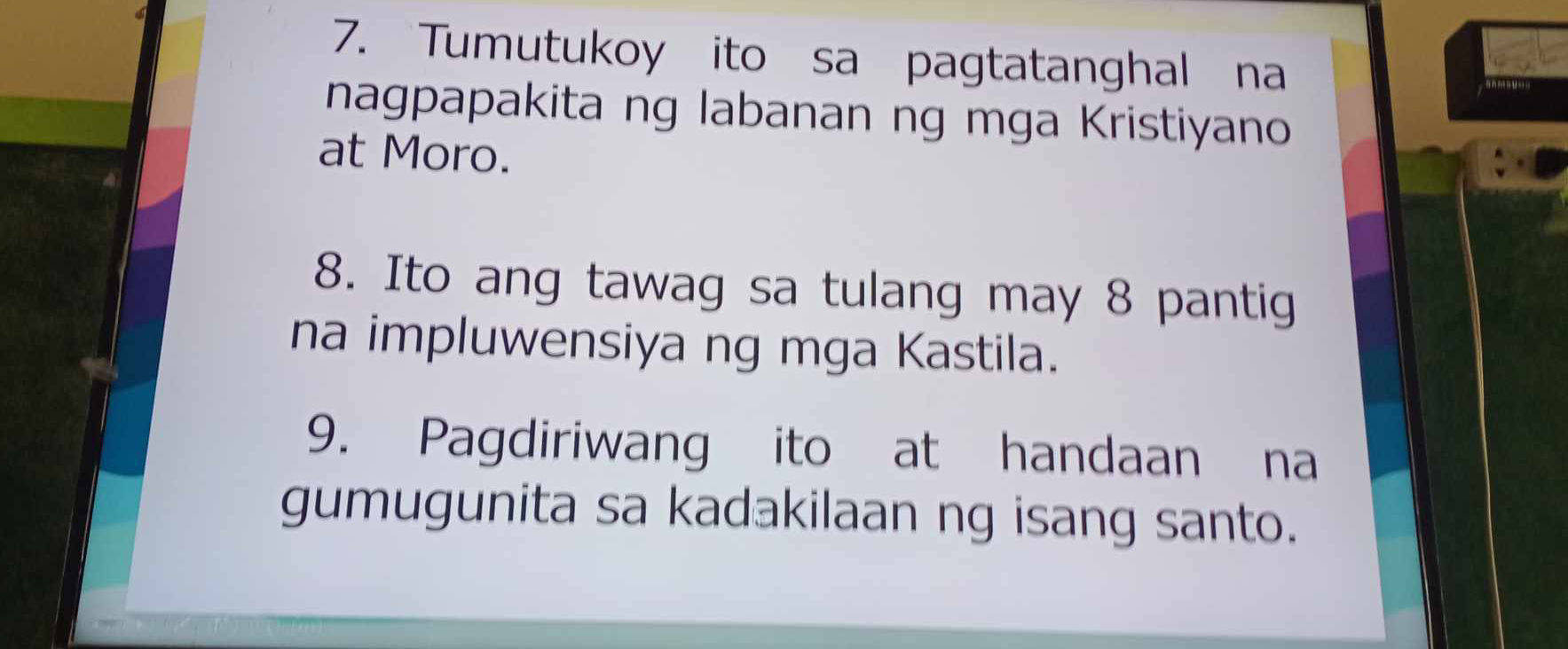 7 Tumutukoy ito sa pagtatanghal na | StudyX