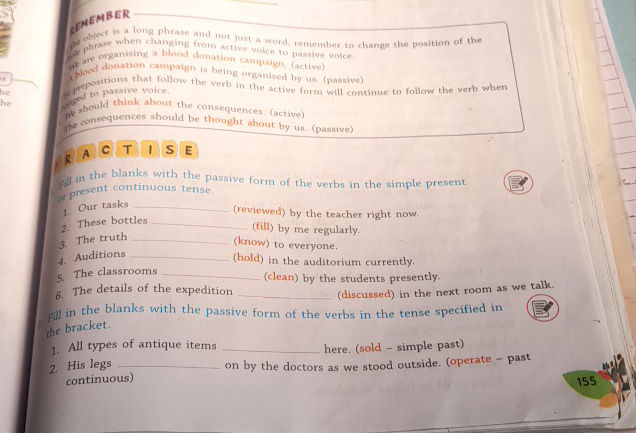 Fill in the blanks with the passive form of | StudyX