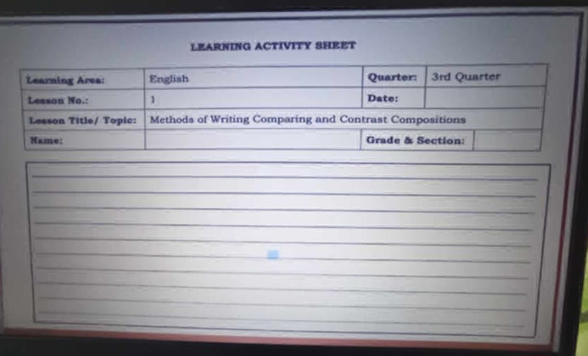LEARNING ACTIVITY SHEET Learning Area | StudyX