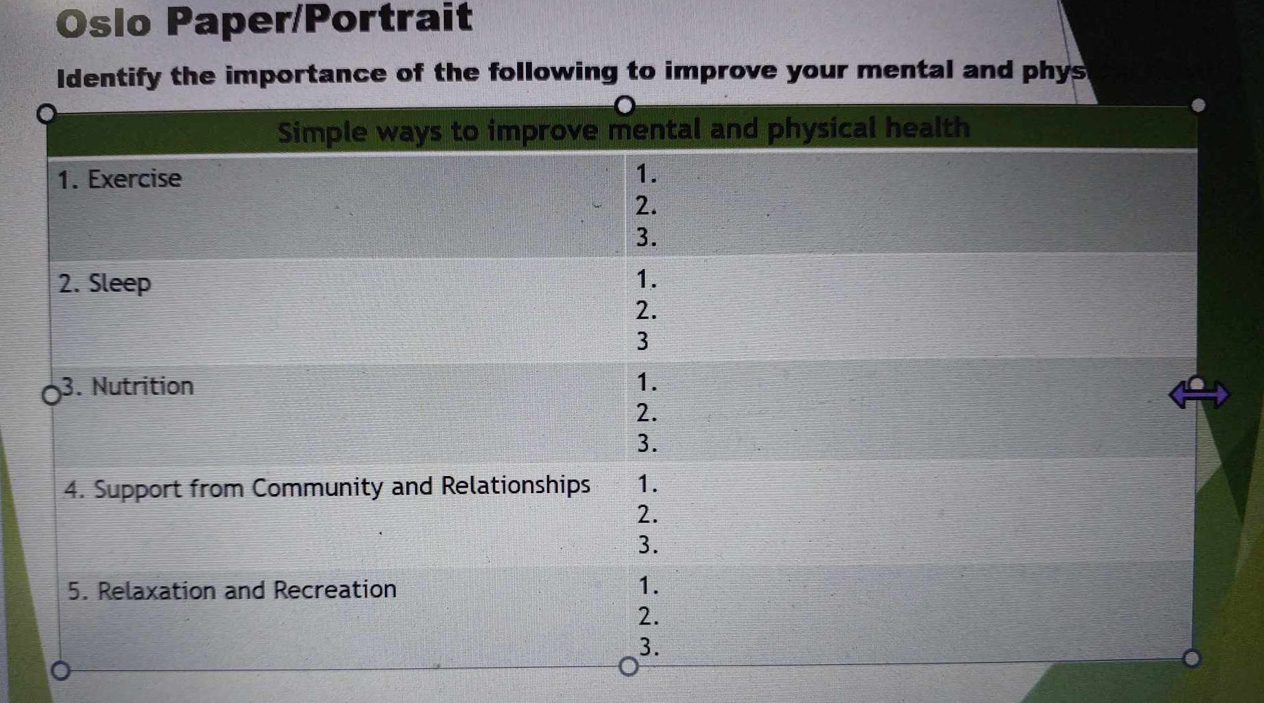 Oslo Paper/Portrait Identify the importance | StudyX