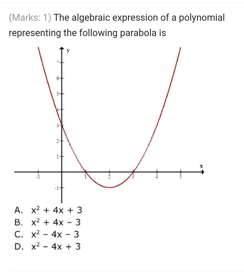 (Marks 1) The algebraic expression of a | StudyX