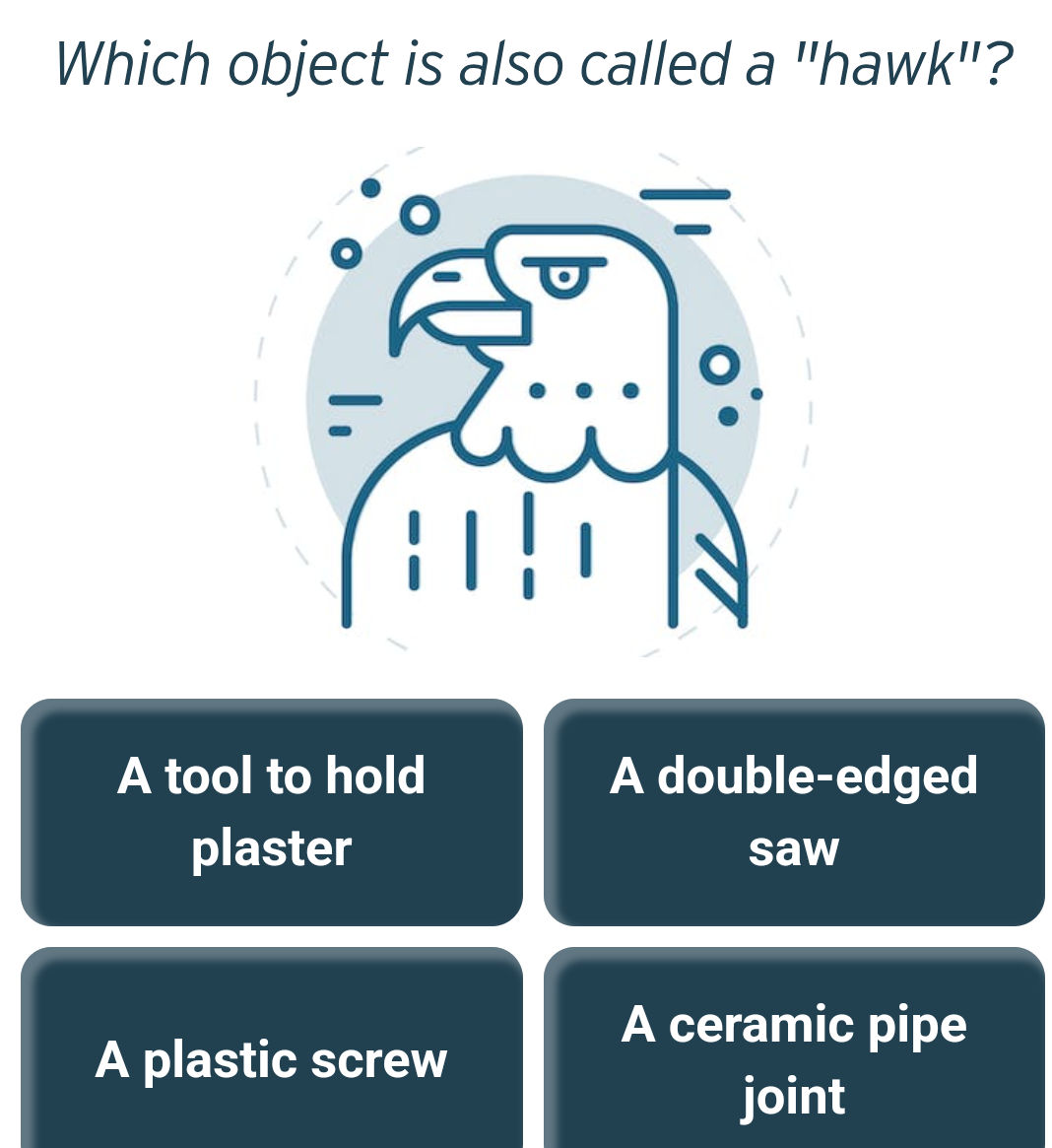 Which object is also called a hawk A tool to | StudyX