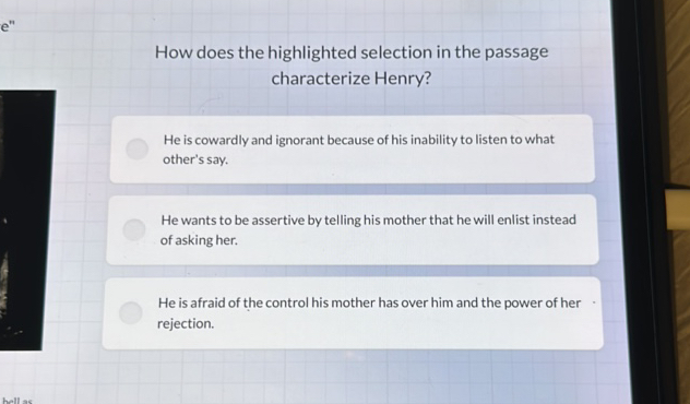 How does the highlighted selection in the | StudyX