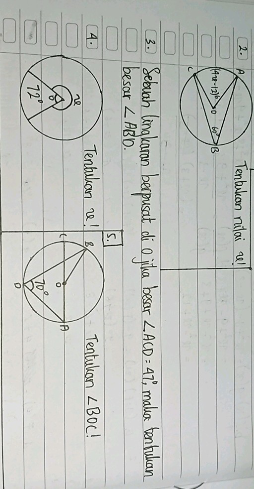 2 Tentukan nilai x (4x-12) 60 60 3 Sebuah | StudyX