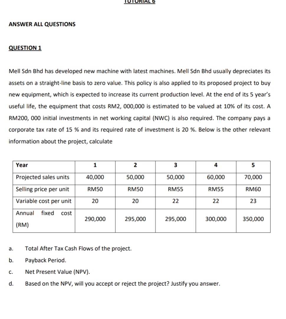 ANSWER ALL QUESTIONS QUESTION 1 TUTORIAL 6 | StudyX