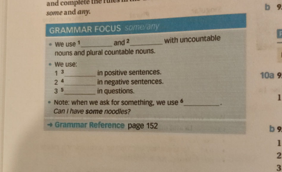 GRAMMAR FOCUS some/any We use 1 and 2 | StudyX