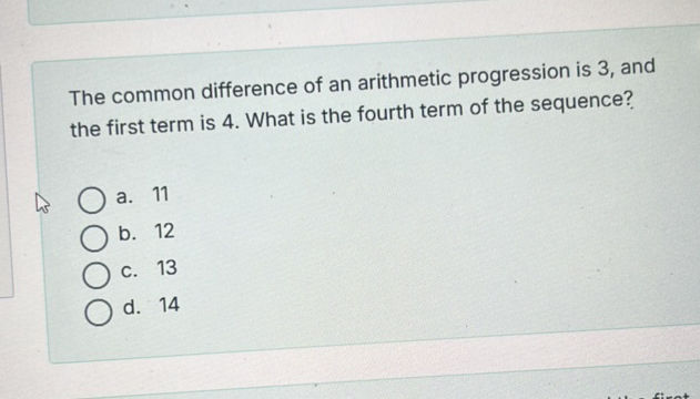 The common difference of an arithmetic | StudyX