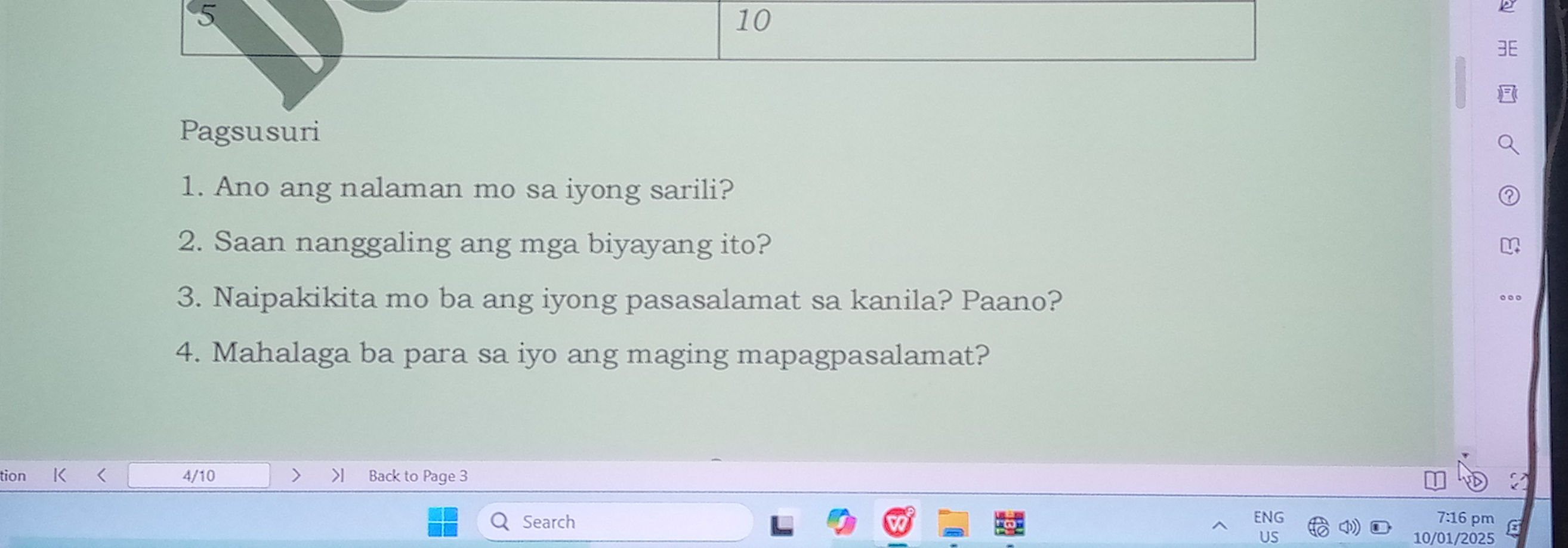 Pagsusuri 1 Ano ang nalaman mo sa iyong | StudyX